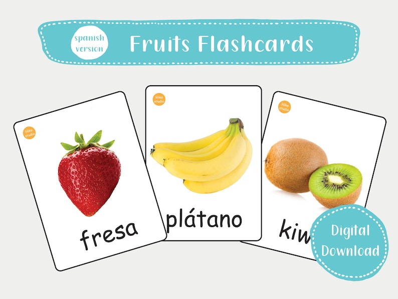 Fruits - Flashcards - Memory Game and Bingo / Loteria (SPANISH VERSION ...