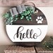 Door Sign, Door Hanger, Hello Sign Ivory Color, Wooden Door Sign ...