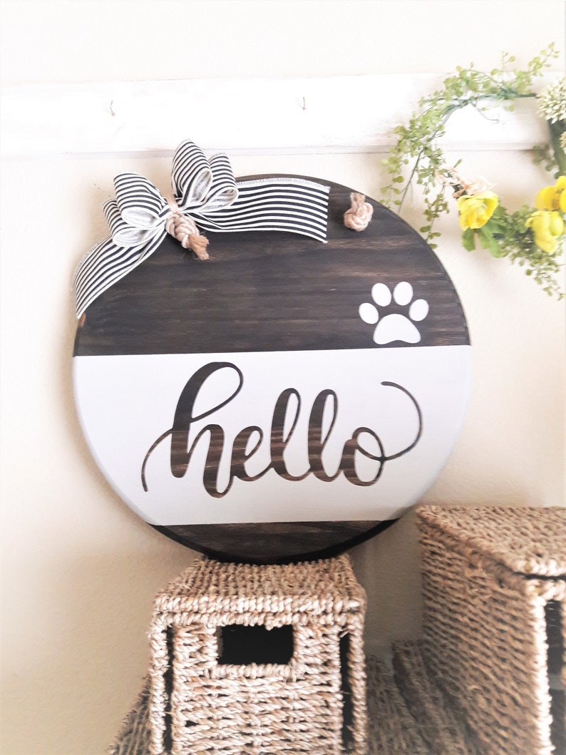 Door Sign Door Hanger Hello Sign Front Door Decor Door - Etsy