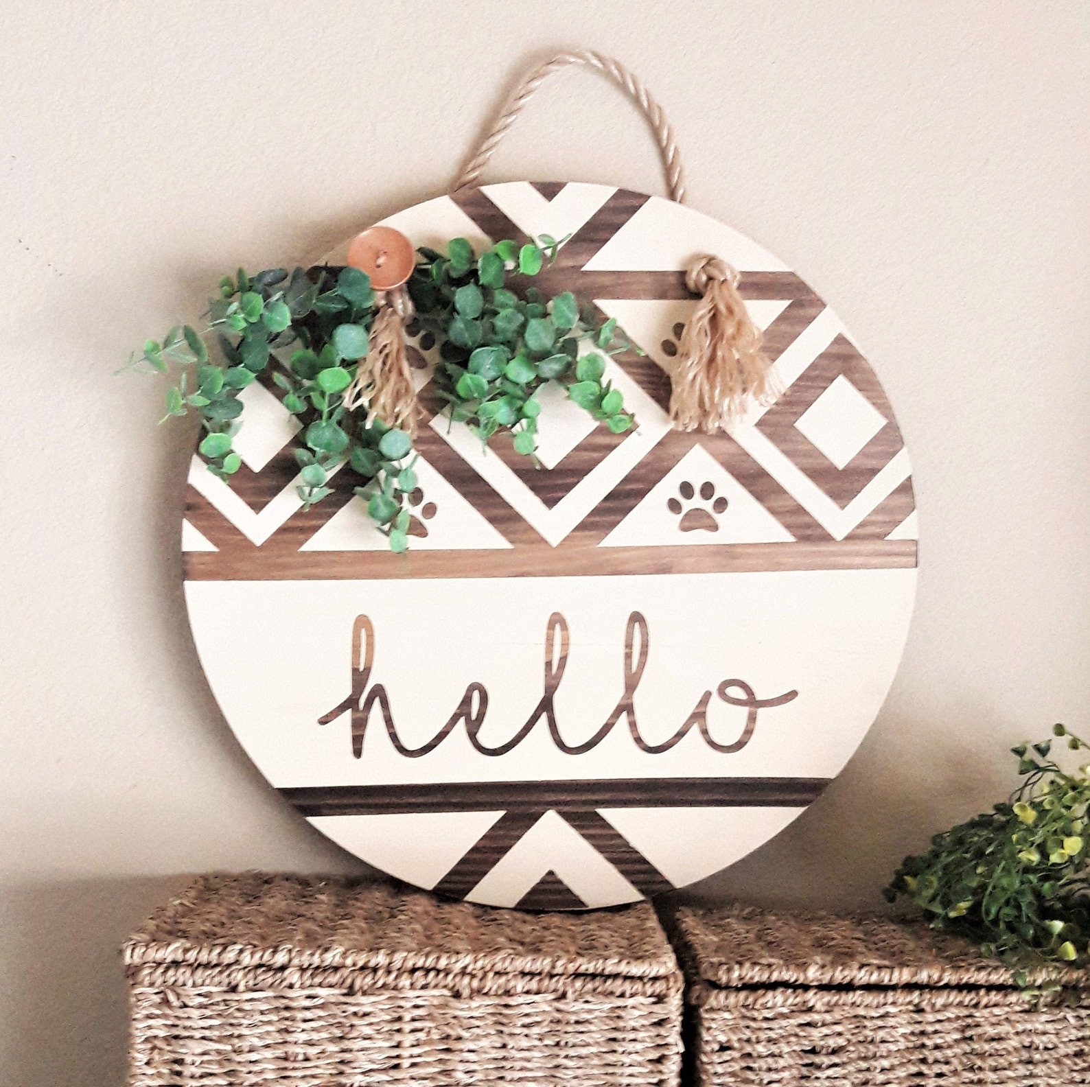 Boho Door Sign, Front Door Decor, Front Door Sign, Housewarming Gift ...