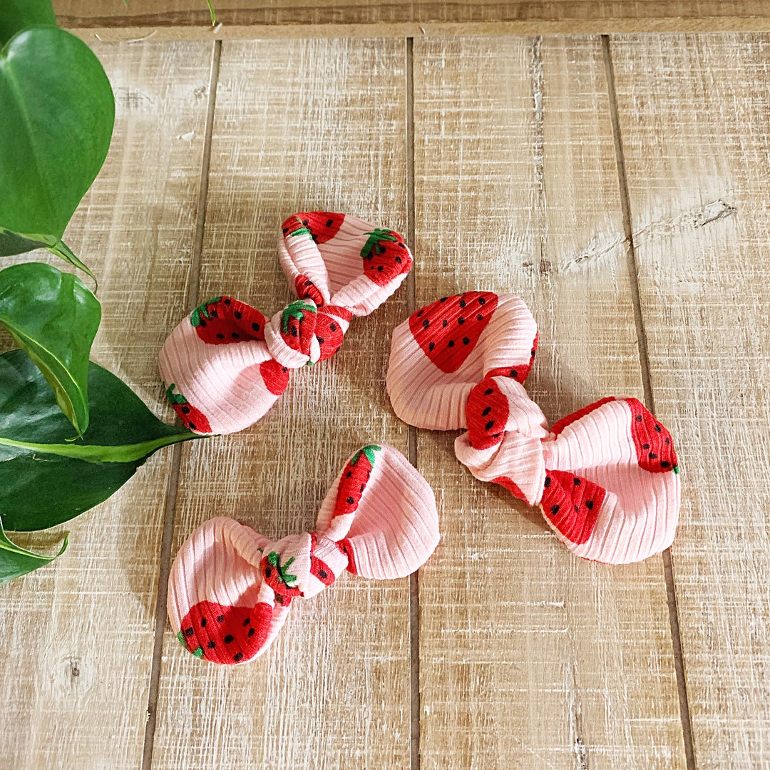 Strawberry Dog Hair Bow: Pink Knot Pet Accessory - Etsy