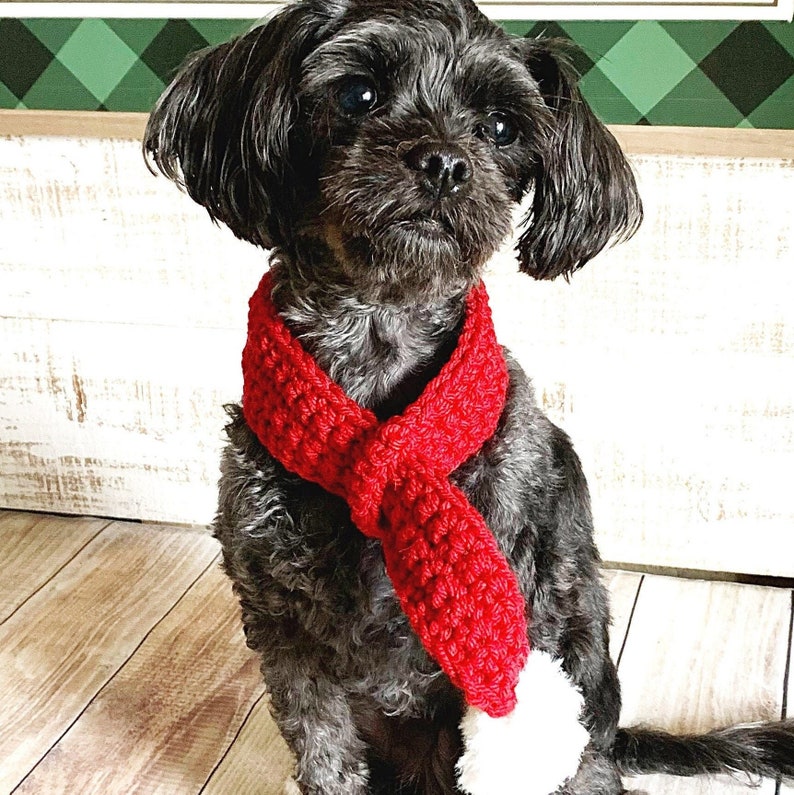 Christmas Dog Scarf With Pom Pom, Holiday Dog Scarf, Red Dog Scarf ...