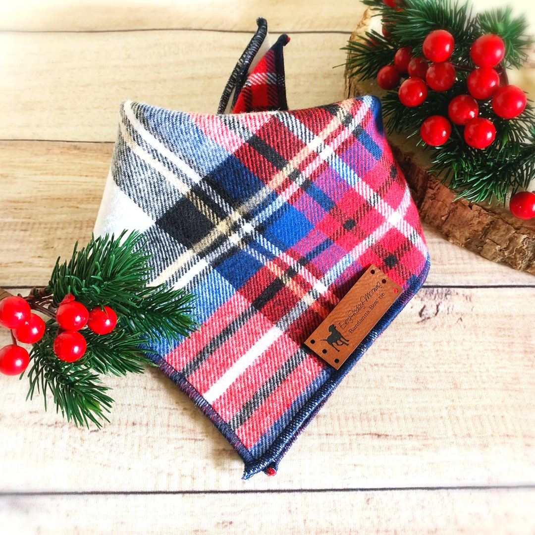 Christmas Dog Bandana, Holiday Dog Bandana, Winter Dog Bandanna, Red ...