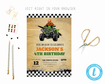 Quad Bike Birthday Card - Etsy