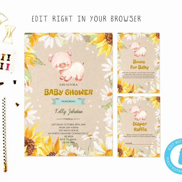 Pig Baby Shower - Etsy
