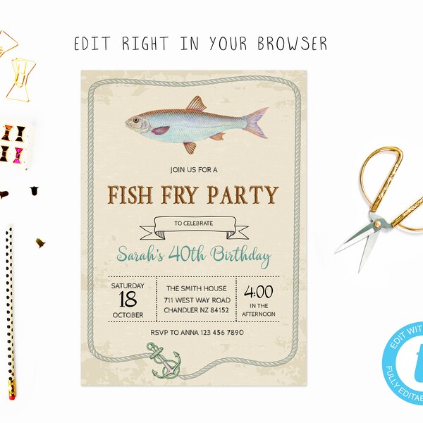 Fish Birthday Card - Etsy