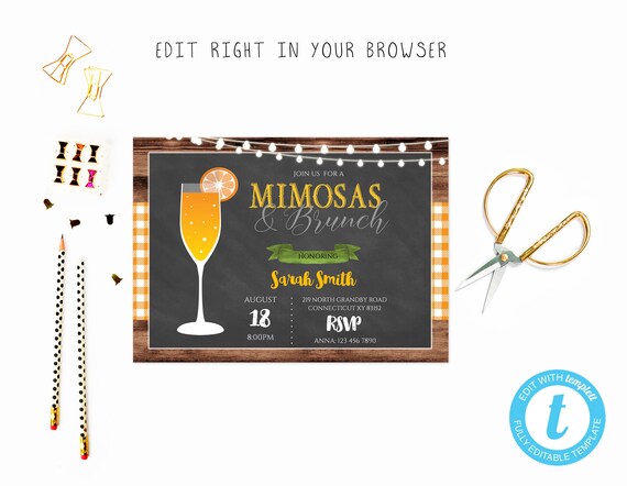 Mimosas Party Invitation TRY BEFORE You BUY Instant - Etsy