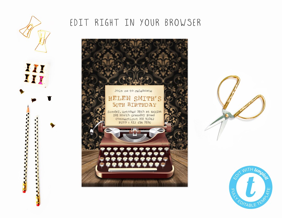 Typewriter Theme Tem TRY BEFORE You BUY Instant Download - Etsy
