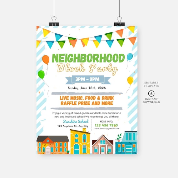 Neighborhood Block Party Template