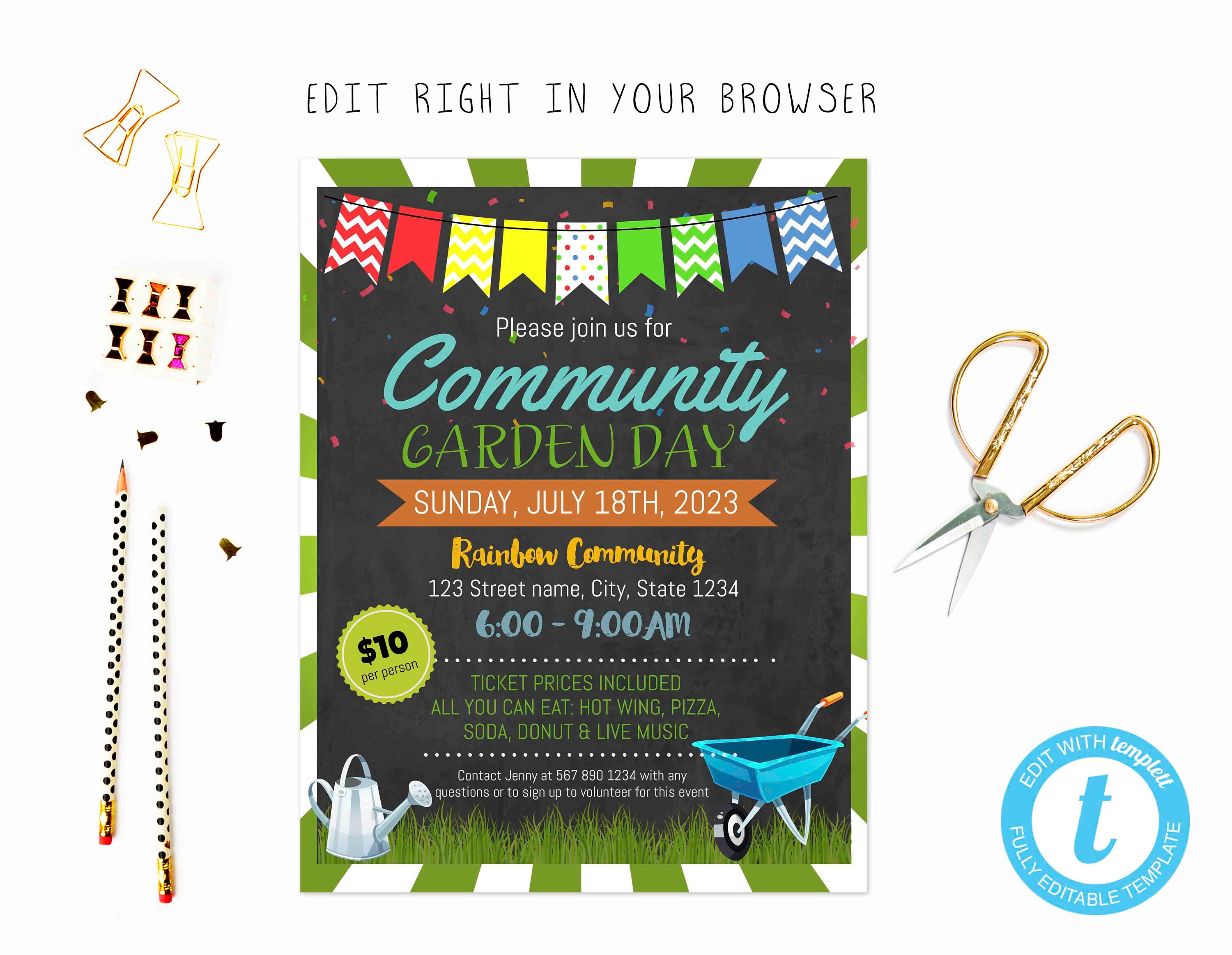 City Community Garden Flyer Template