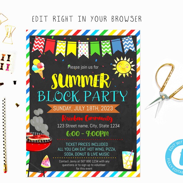 Block Party Flyer - Etsy