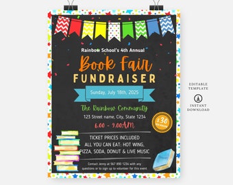 Camp Read a Lot Book Flyer, Editable Template, Instant Download, DIY ...