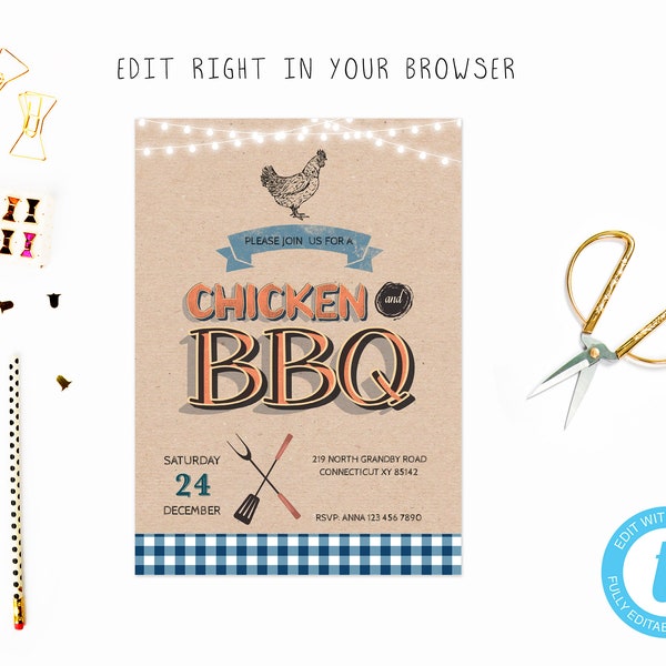Buy Bbq Ticket Template Online - Etsy