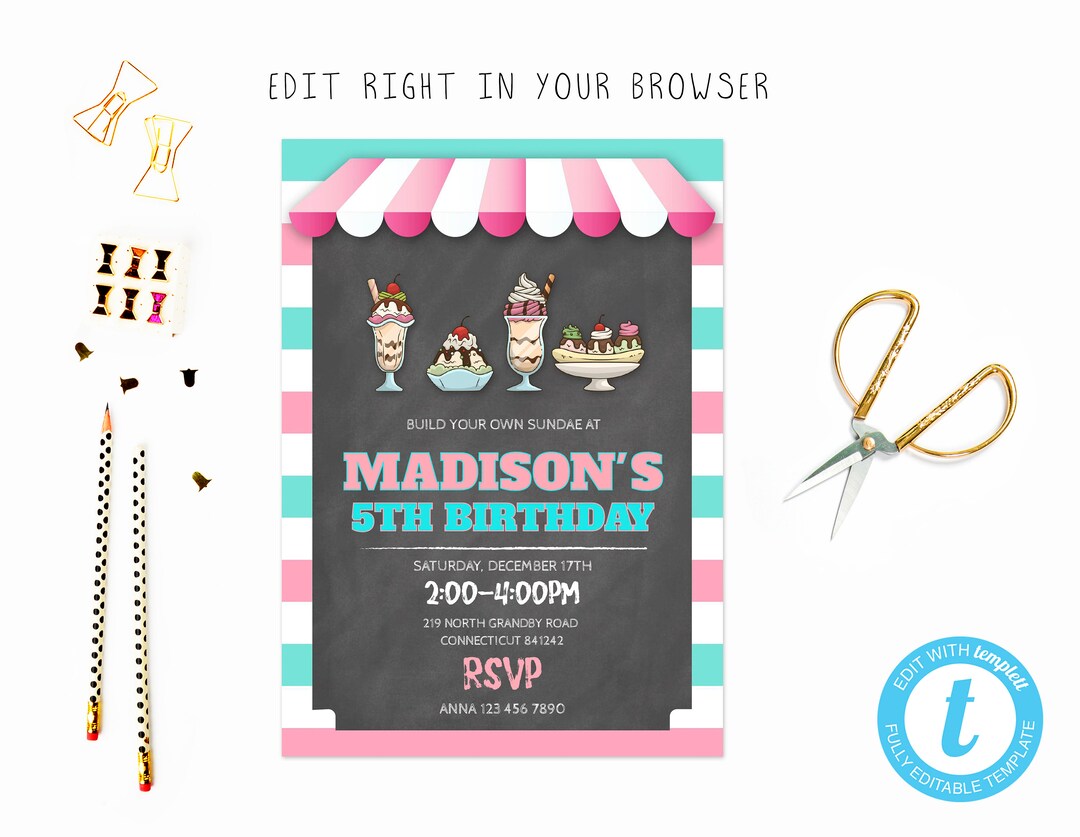 Build Your Own Sundae Party Tem, TRY BEFORE You BUY, Instant Download ...