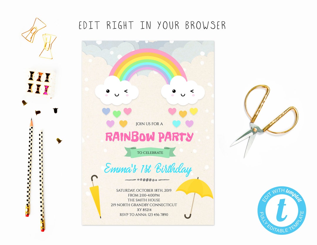 Love Rain Invitation TRY BEFORE You BUY Instant Download - Etsy