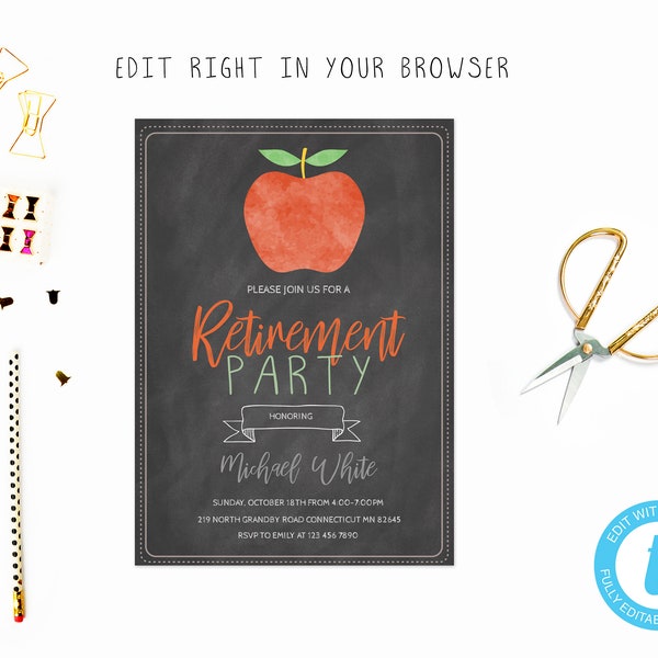 Teacher Retirement Invitation - Etsy