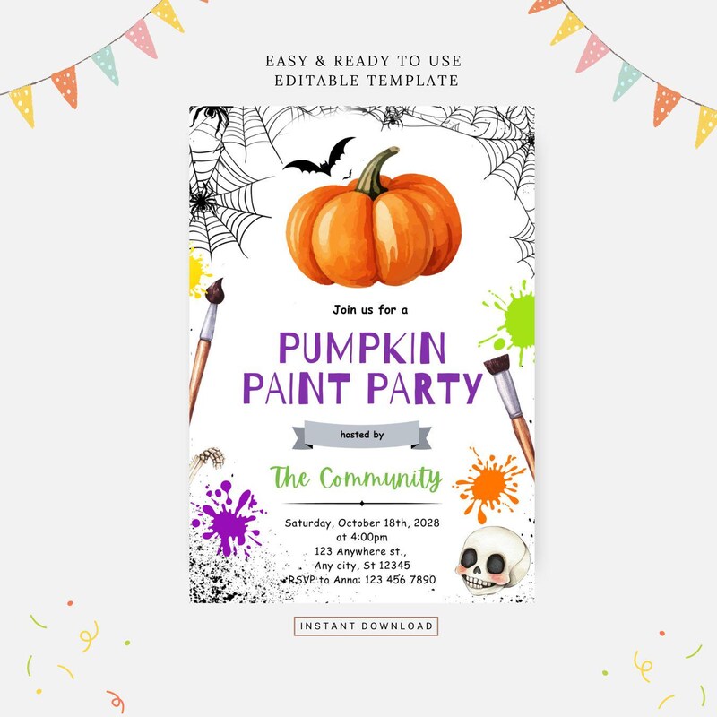 Pumpkin Painting Contest Flyer - Etsy