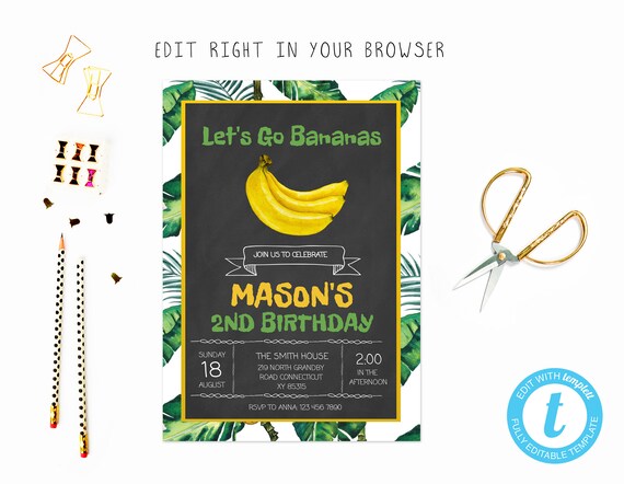 Banana Invitation Template