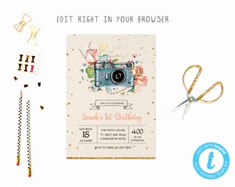 Camera Invitation - Etsy