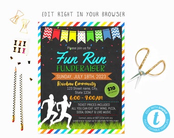 Fun Run Invitation - Etsy