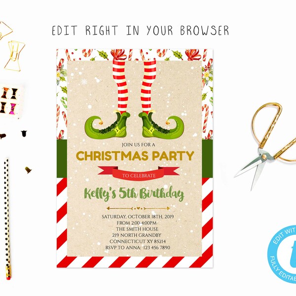 Elf Invitation - Etsy
