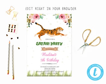 Tiger Invitation - Etsy