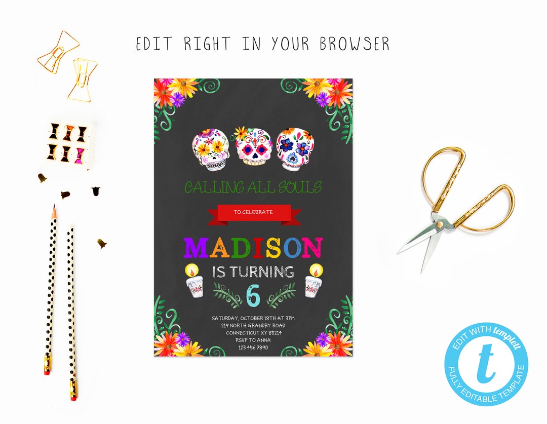 Calling All Souls Party Tem, TRY BEFORE You BUY, Instant Download, Edit ...