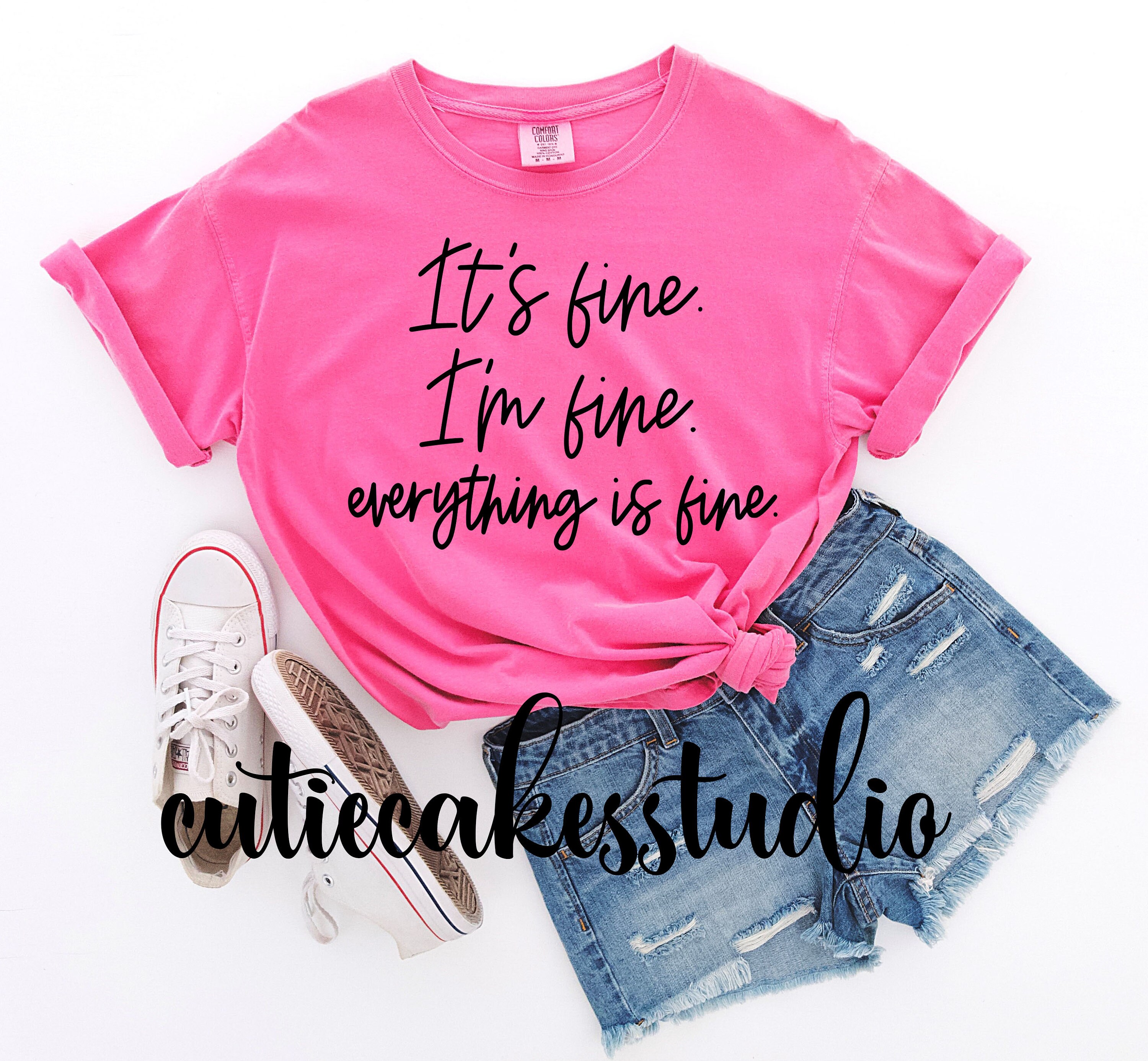 It's fine I'm fine everything is fine shirt Mom | Etsy