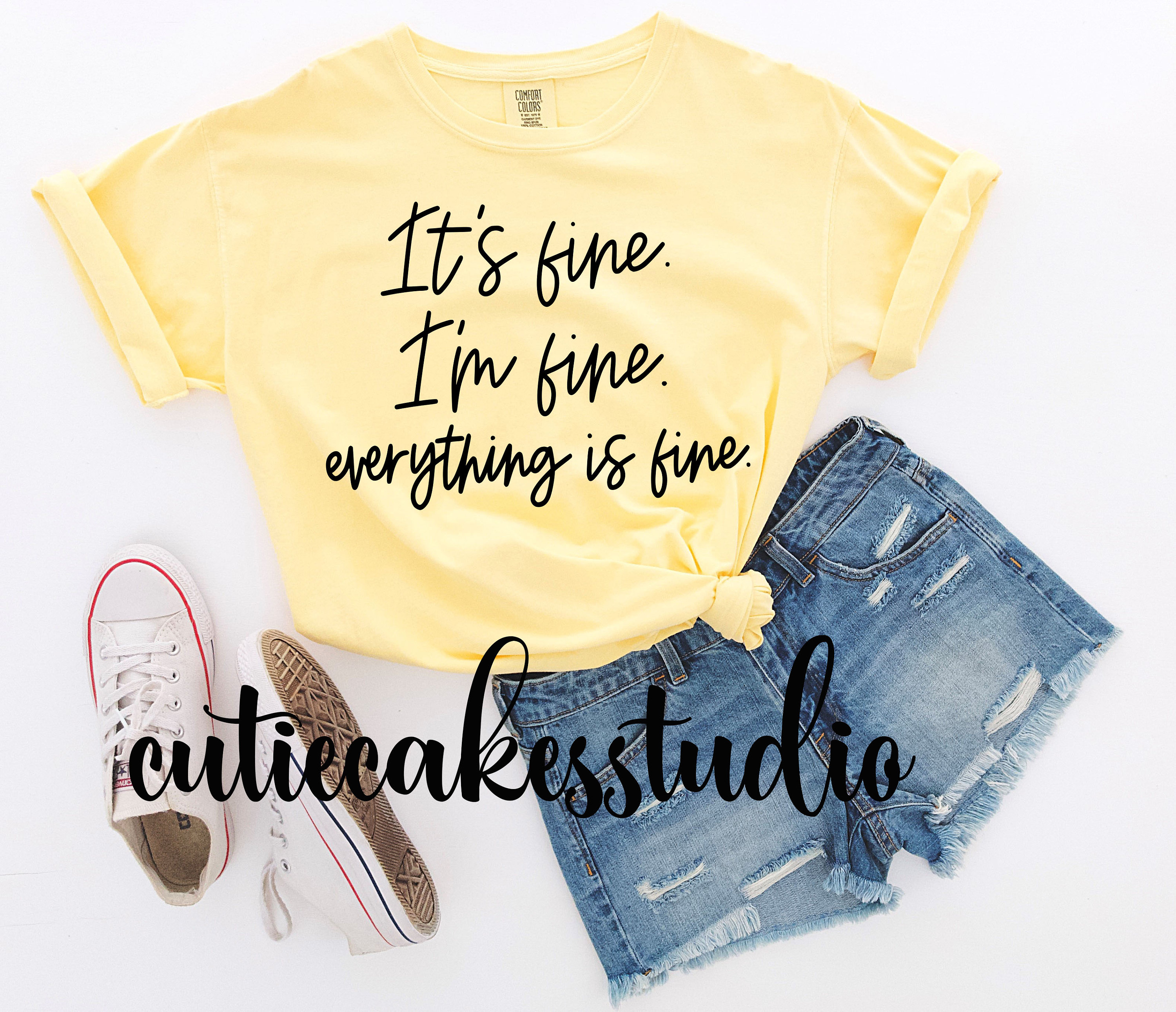 It's fine I'm fine everything is fine shirt Mom | Etsy