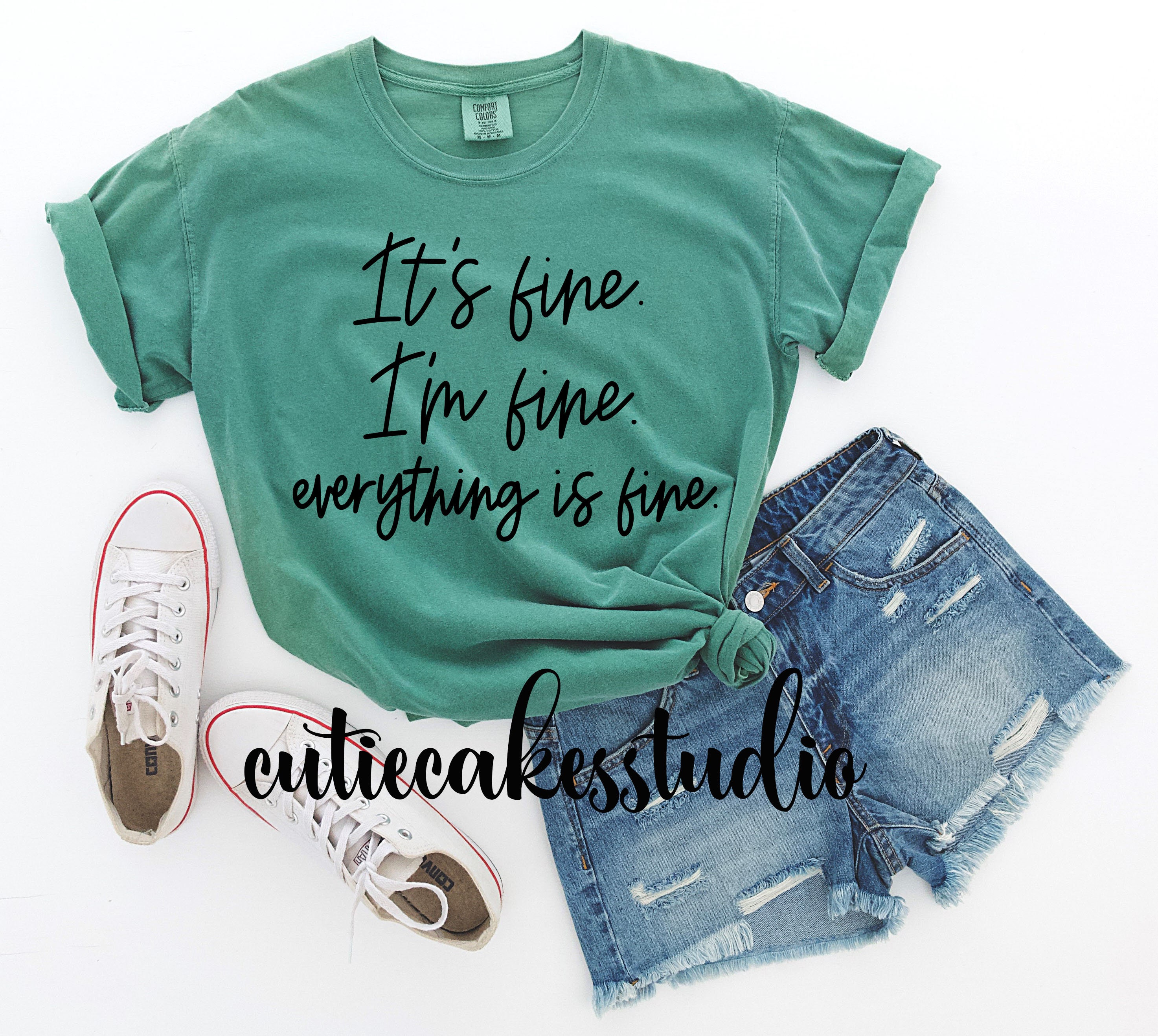 It's fine I'm fine everything is fine shirt Mom | Etsy