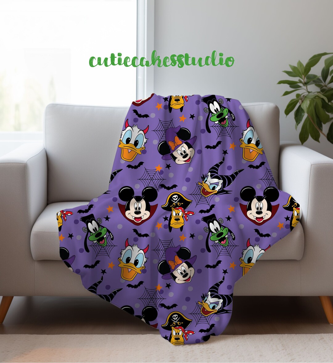 Disney Halloween Minky Blanket - Disney Epcot Blanket - Fab 5 Halloween ...