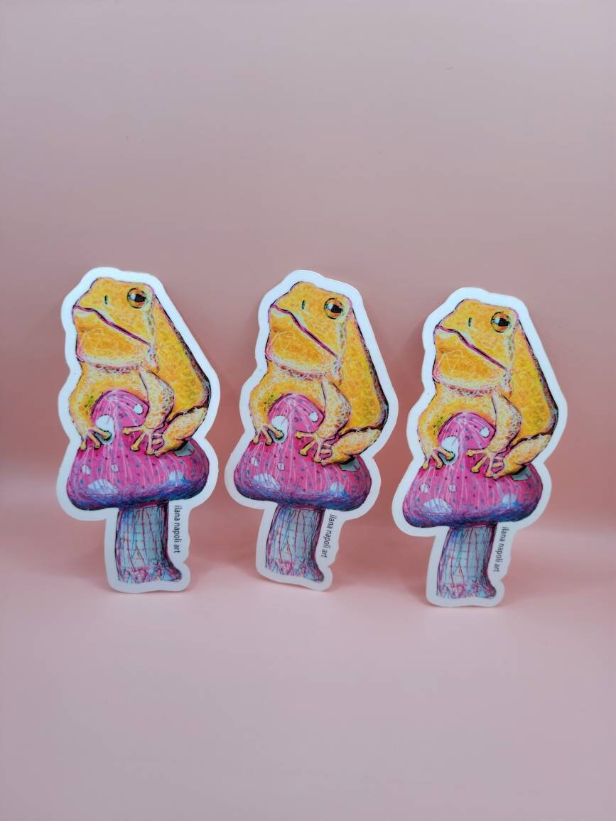 Weirdcore Cute Pastel Goth Aesthetic Pink Magic Mushroom Vinyl Sticker ...