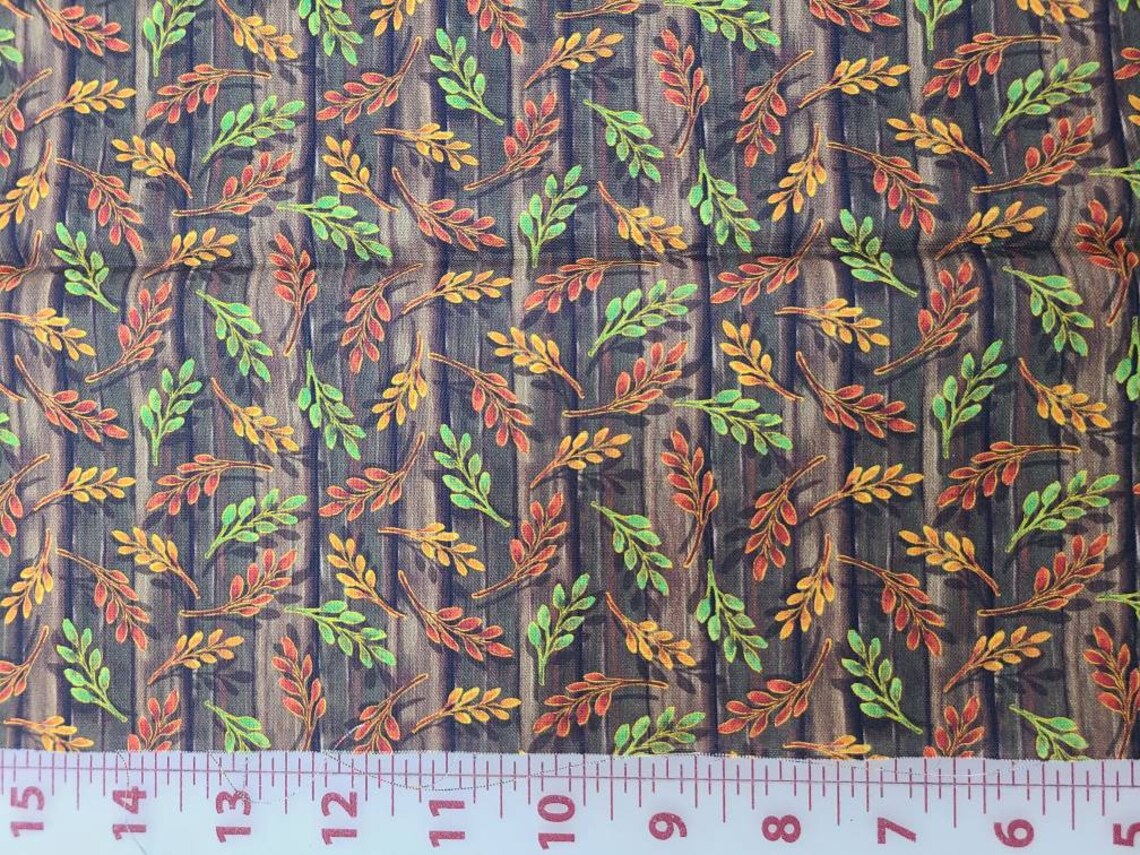 Leaves Cotton Fabric Print - Etsy