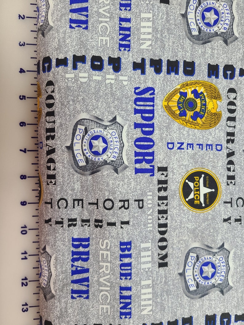 Police Officer Fabric Print Cotton Material - Etsy