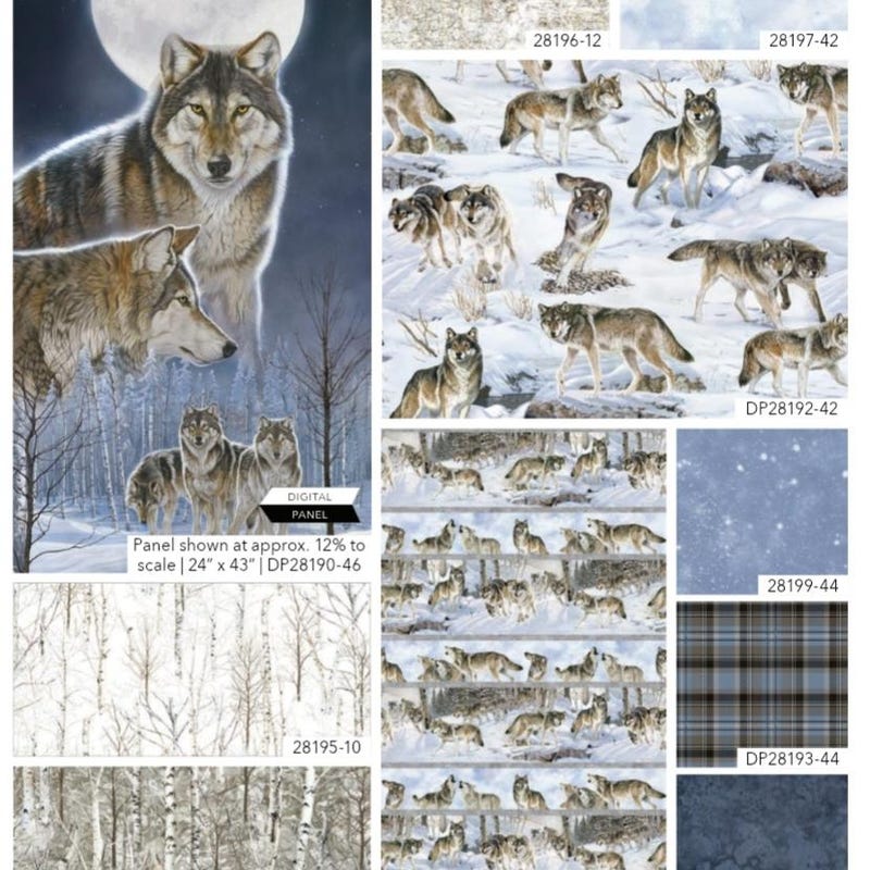 Wolf Fabric Panel - Etsy