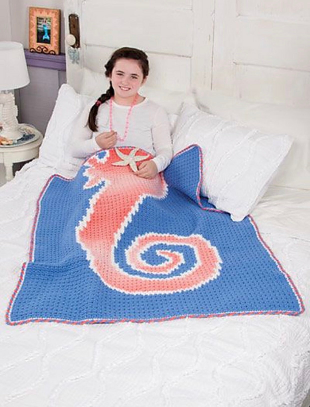 Annies Crochet Tails of the Sea childrens crochet blankets | Etsy