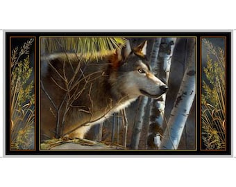 Wolf Howling in Night Portrait 35x43 Panel One of a Kind Collection by ...