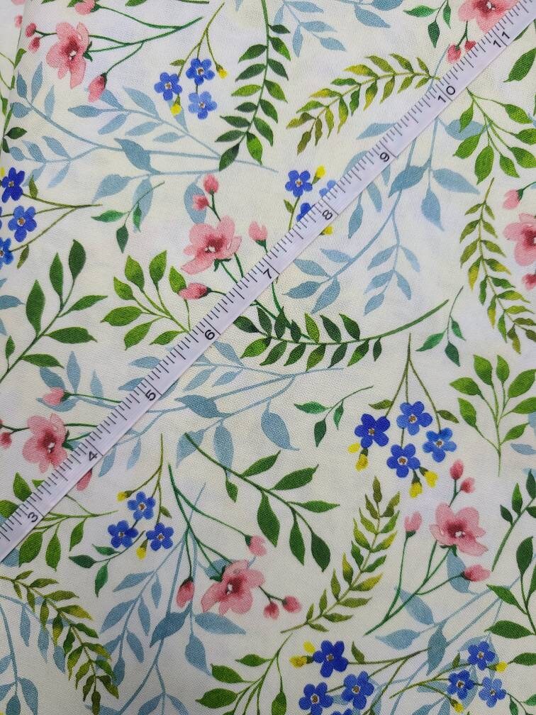 Wildflower Farm Cotton Fabric Print | Etsy