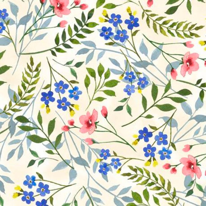 Wildflower Farm Cotton Fabric Print - Etsy