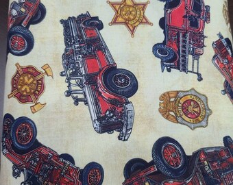 Fire Engine Collage Print Pure Cotton Fabric From Timeless - Etsy
