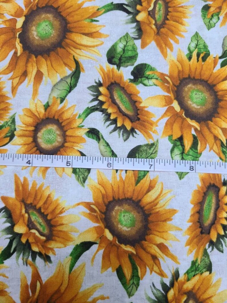 Sunflower Fall Cotton Fabric Print - Etsy