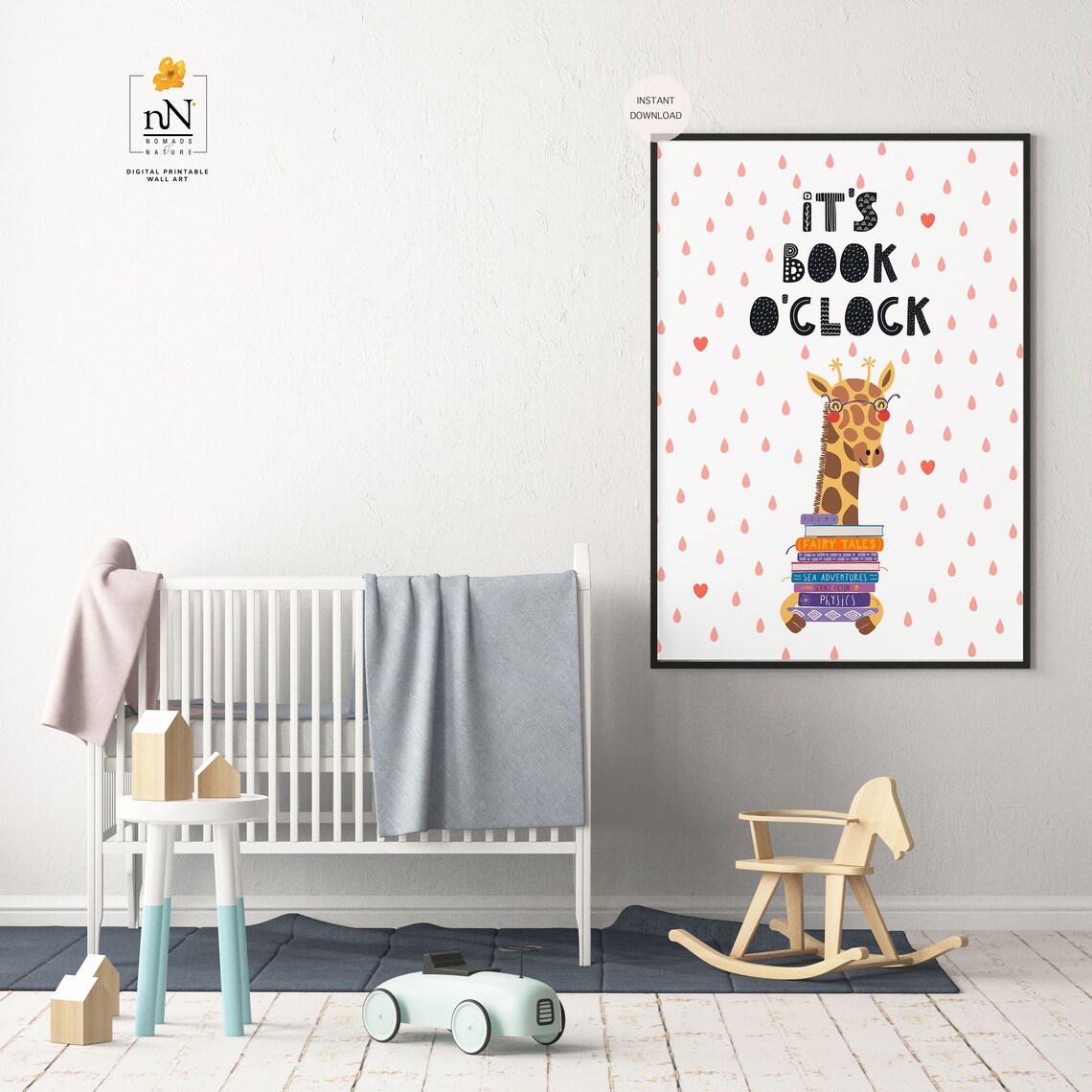 Kids Room Book Oclock Digital Printable Wall Art, Room Print Wall Art ...