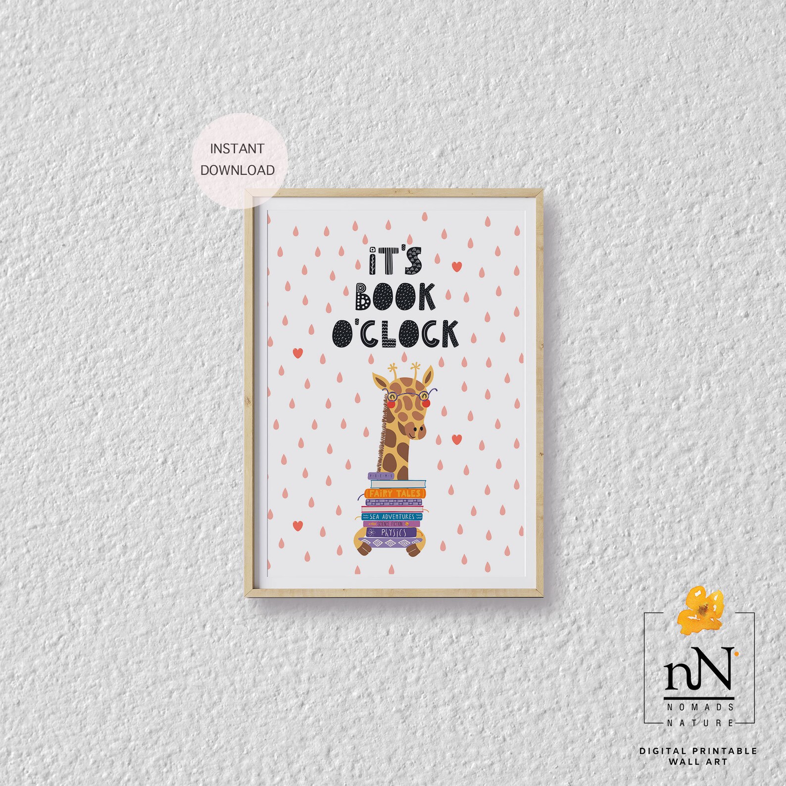 Kids Room Book Oclock Digital Printable Wall Art, Room Print Wall Art ...