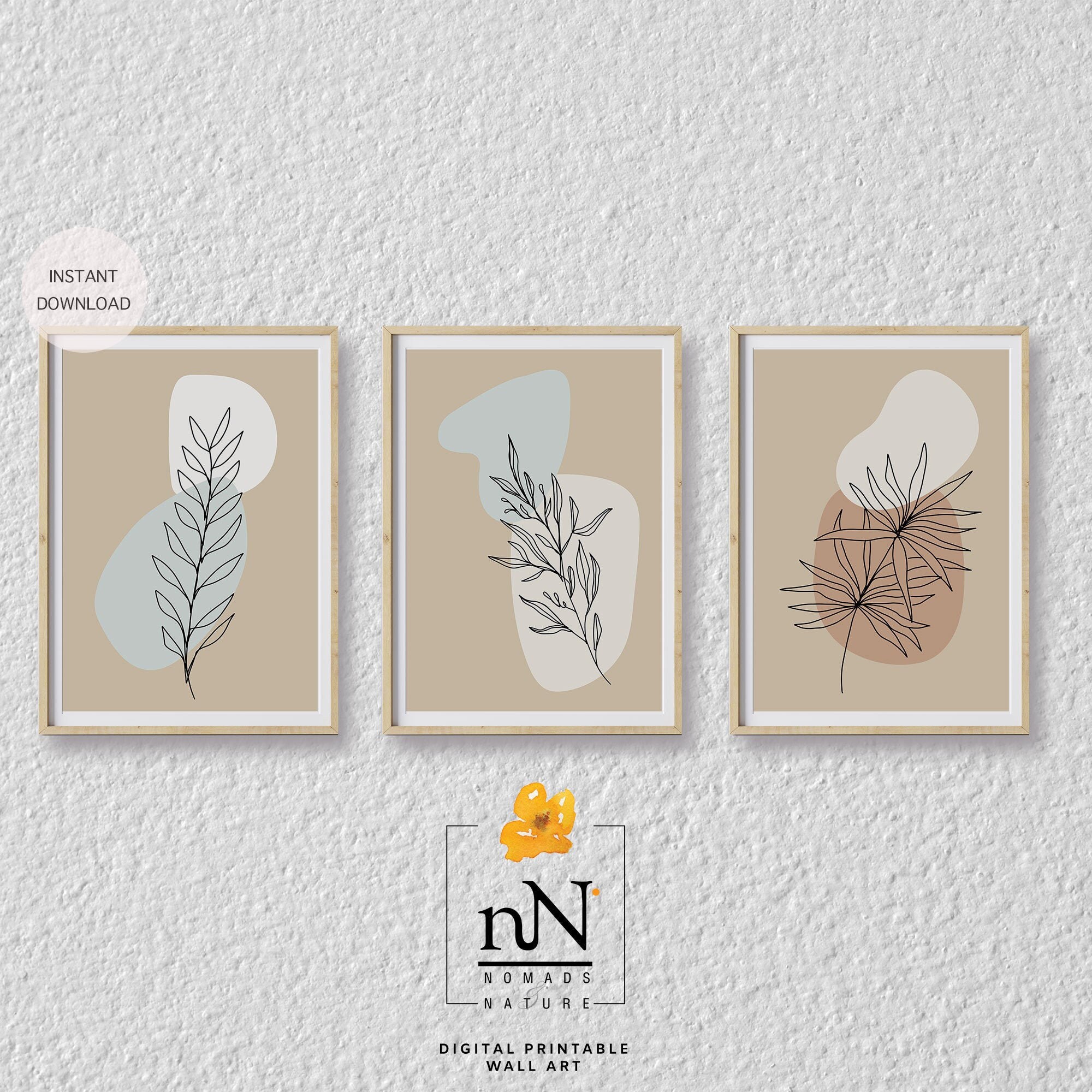 Set of 3 Line Drawing Art, Minimalist Wall Decor, One Line Drawing Art ...