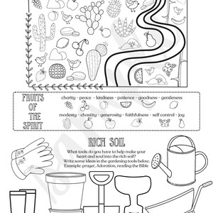 Parable of the Sower Worksheet, Fruits of the Spirit Review - Etsy