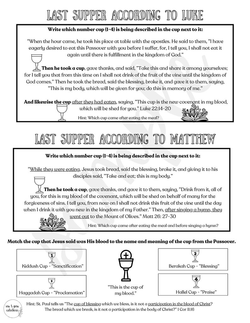 Passion and Passover, Connect the Last Supper to Passover and Mass ...