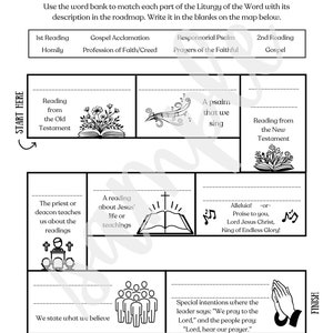 Parts of the Mass Worksheet, Catholic Mass Worksheet - Etsy