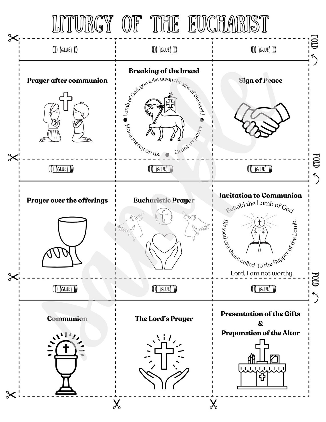 Parts of the Mass Worksheet, Catholic Mass Worksheet - Etsy
