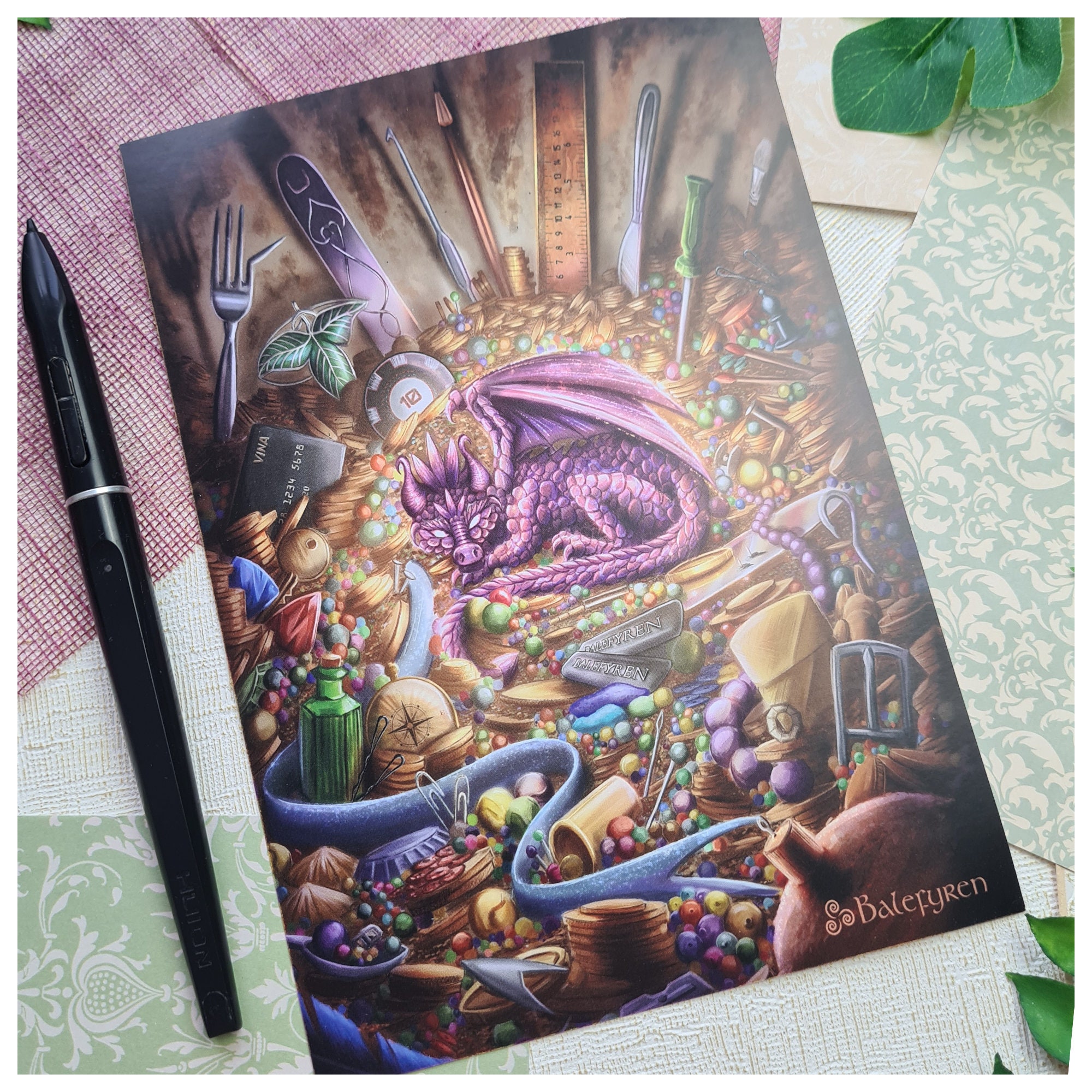 A5 Baby Hoard Dragon Digital Fantasy Illustration Art Print - Etsy