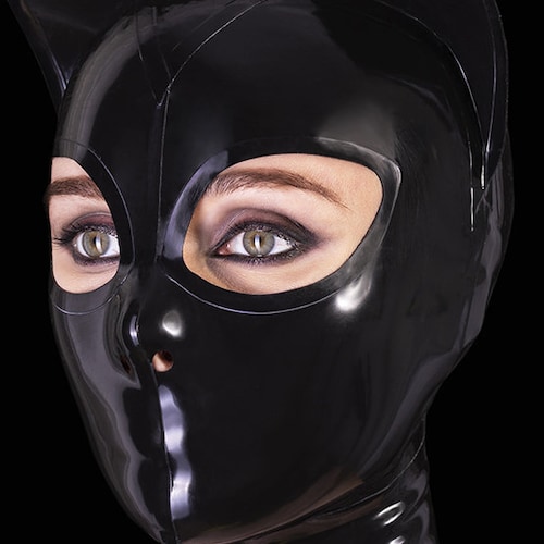 Latex Cat Mask With Eyelashes and Pink Ears - Etsy